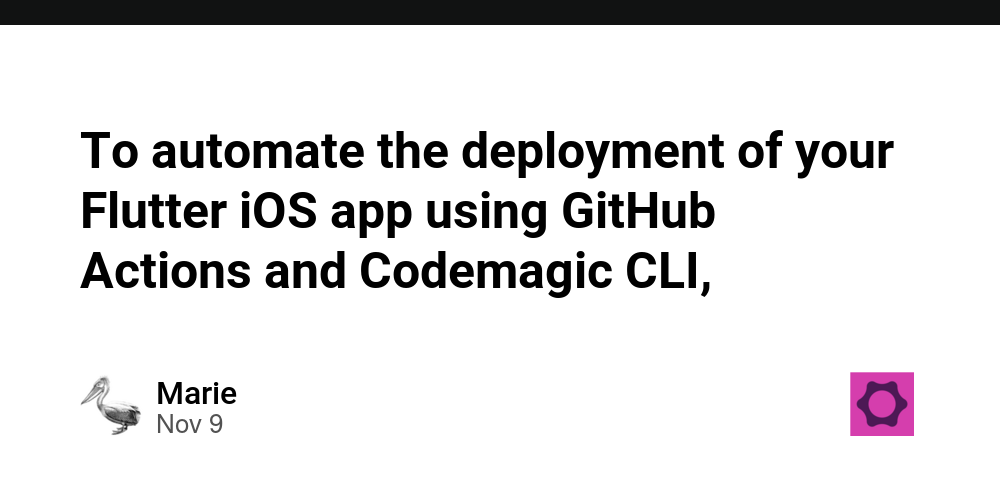 To automate the deployment of your Flutter iOS app using GitHub Actions ... To automate the deployment of your Flutter iOS app using GitHub Actions ...